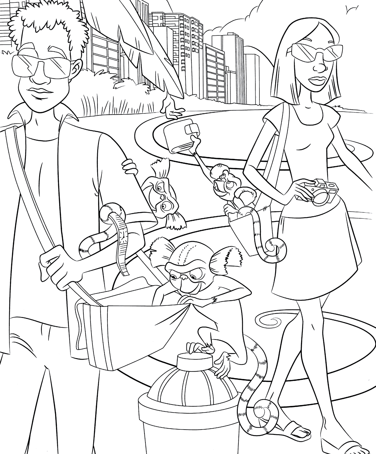 Disegni da colorare - Scimmia-ladri